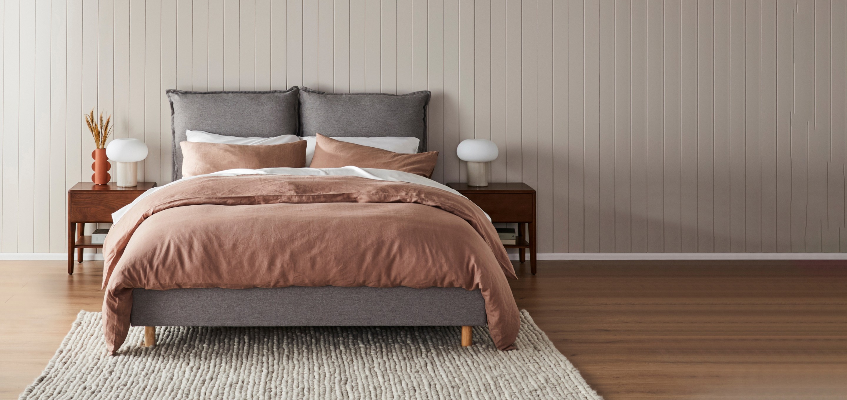 Sierra Cushioned Bed Frame | King, Queen & Double | Ecosa